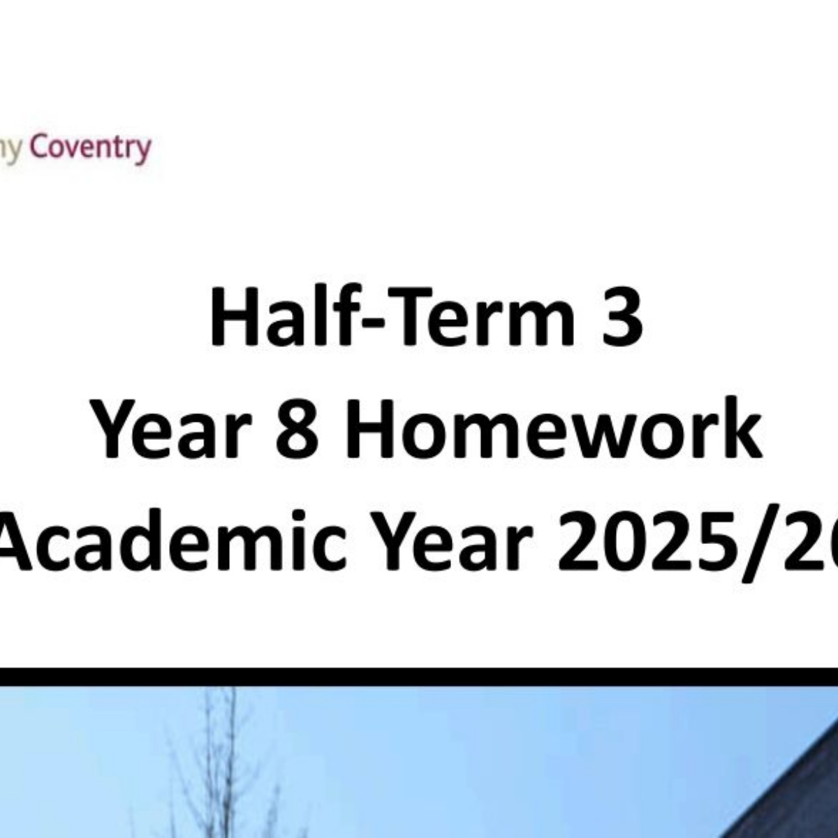 Grace Academy Coventry - Years 7, 8 & 9 Homework Term 2.1
